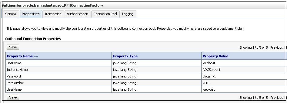 Configuring Oracle BAM Adapter connection factory through EM console– Oracle SOA Suite