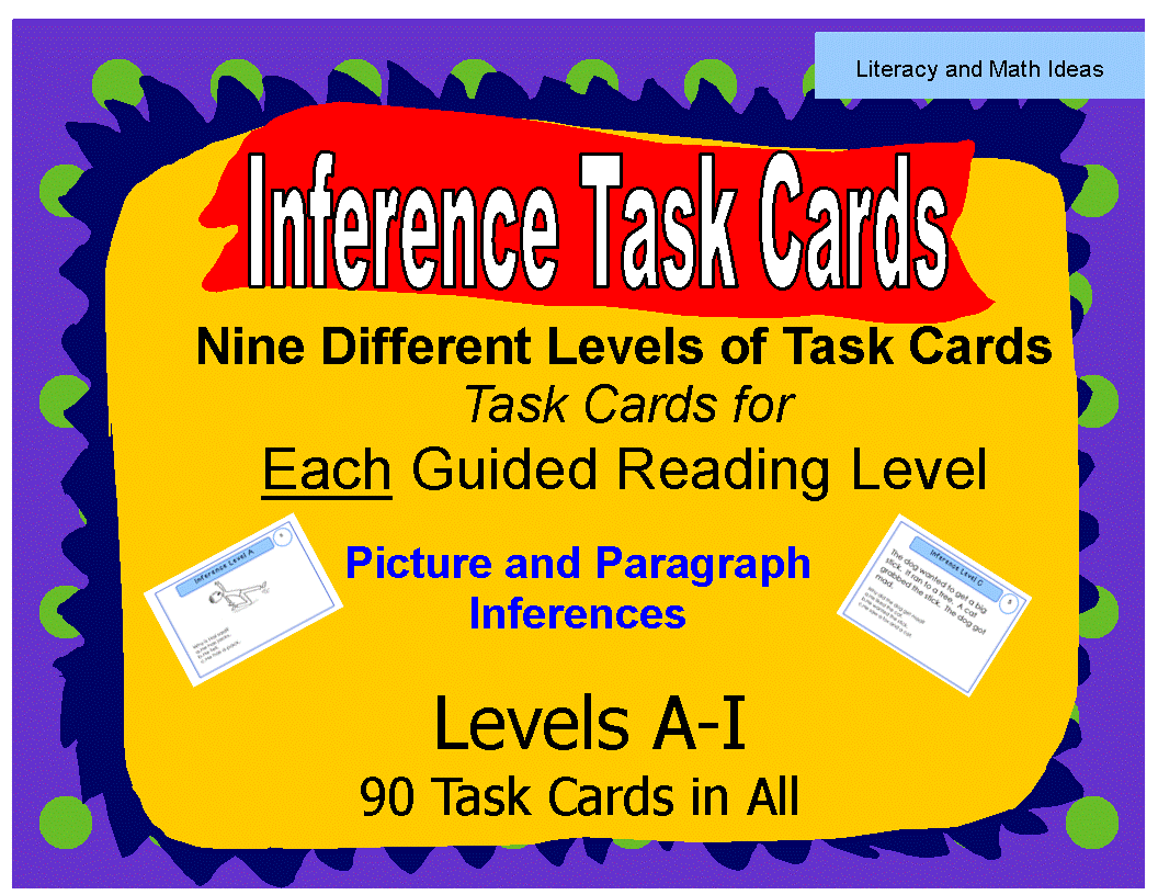 Simply Centers: Inference Task Cards Organized by Guided Reading Level ...