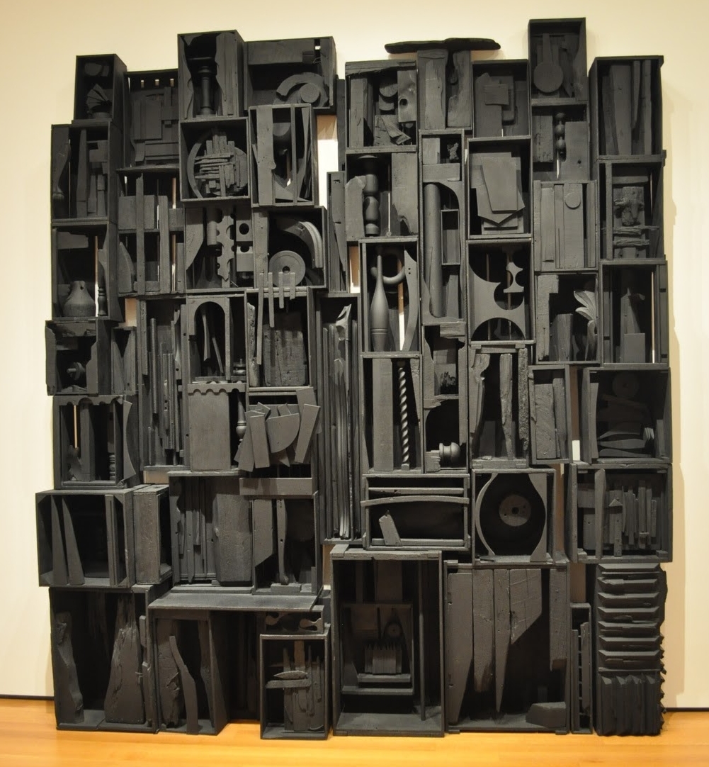 Louise Nevelson, Sky Cathedral - Painted black natural wood. | Louise ...