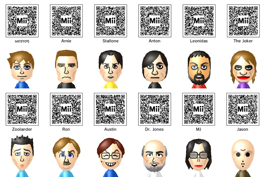 Distintos miis QR code para 3DS. (incluidos los de Mario) - Nintendo3DS Gamez - 3DJuegos