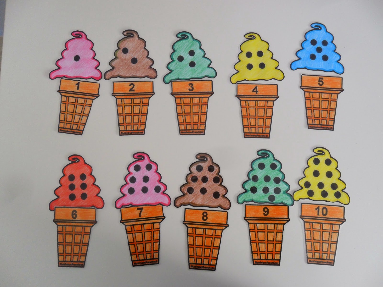 Materiales para Educación Infantil: CONTAR HELADOS