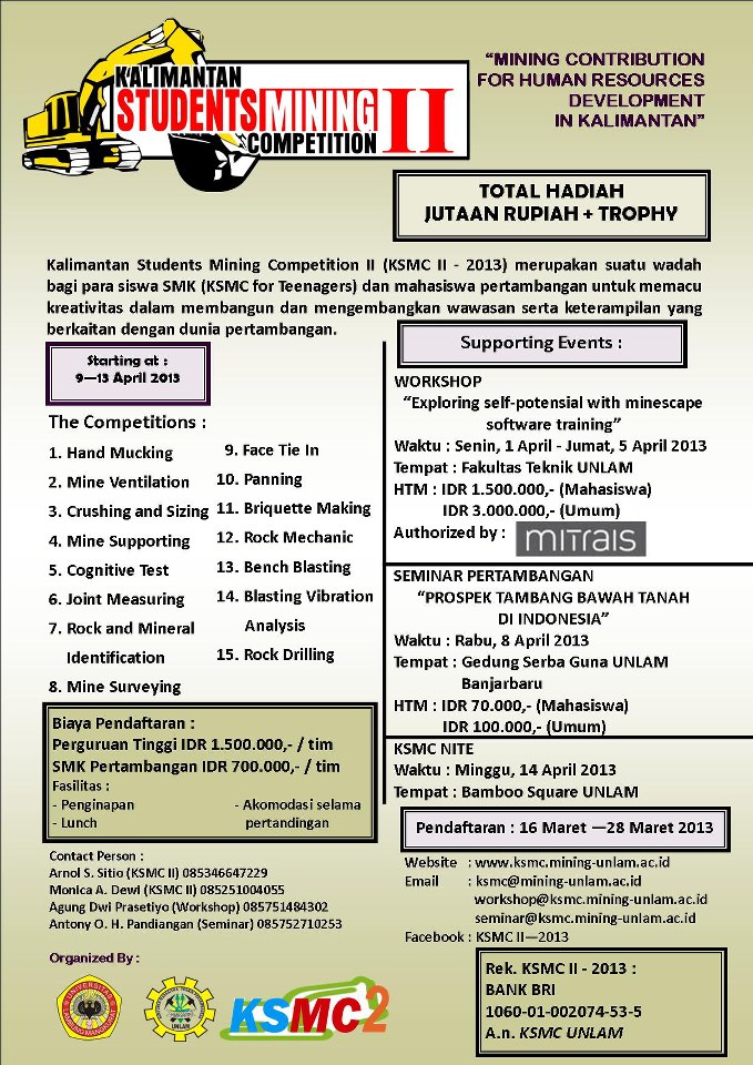 Mahasiswa Tambang: Kalimantan Students Mining Competition II (KSMC 2)