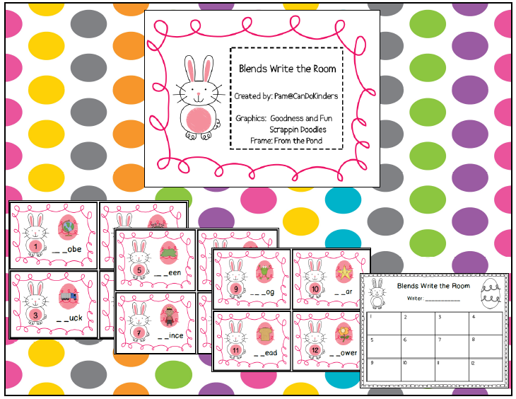 Spring Blends Write the Room - Classroom Freebies