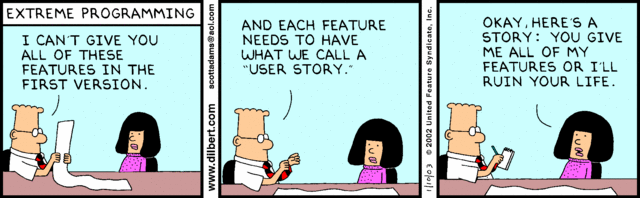 Dilbert on Agile Programing