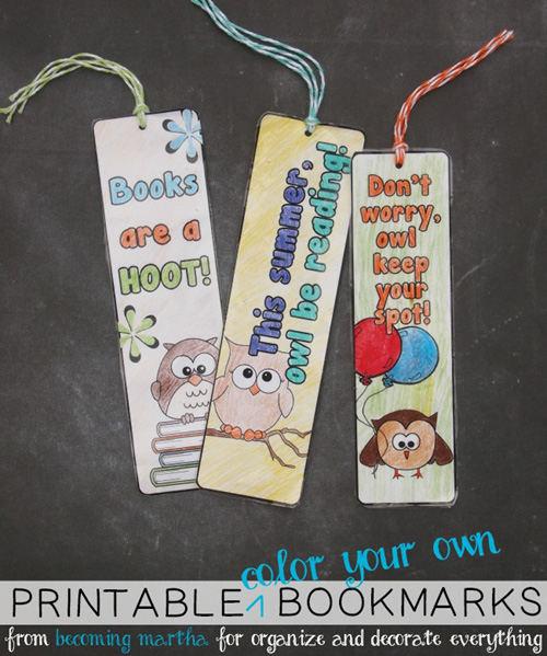 My Owl Barn: Printable Color-In Owl Bookmarks