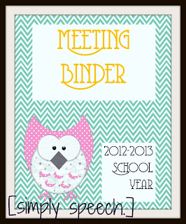 Binder Cover Sheet Freebies! | Simply Speech