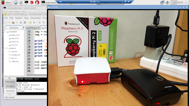 Hello Raspberry Pi: Python/OpenCV, get image properties - number of row, column, color channel