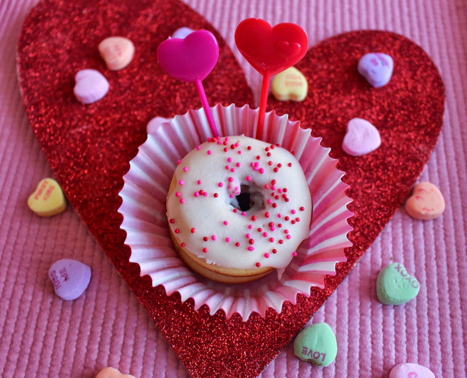 Super Easy Vanilla Glazed Valentine Mini Doughnuts - First Time Mom and ...
