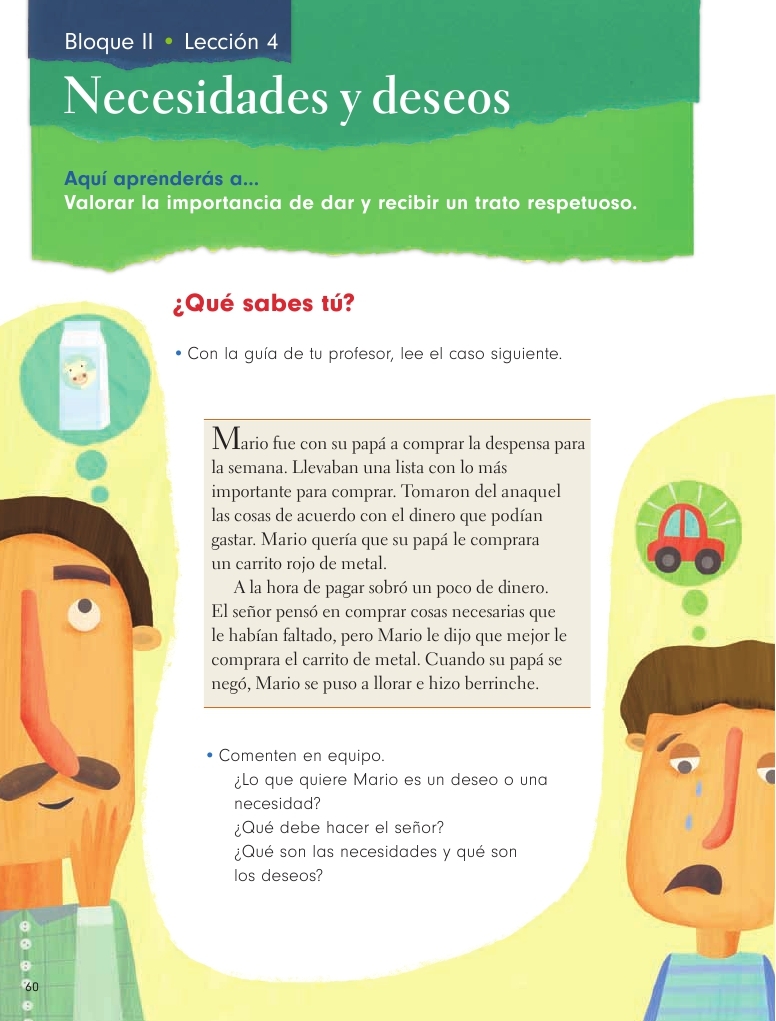 Necesidades y deseos - Bloque II - Lección 4 ~ Apoyo Primaria