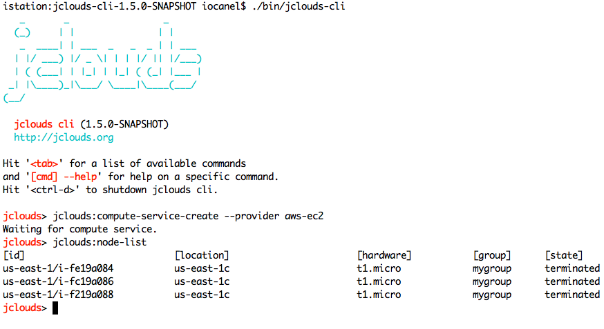Интерфейс командной строки для JClouds - CoderLessons.com