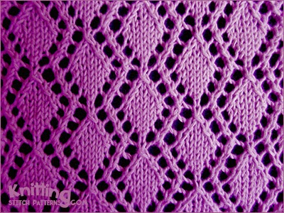 Framed Openwork Diamond 🔅 Knitting Stitch Patterns