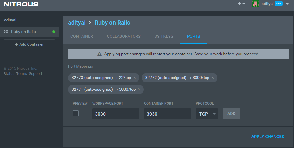 Create a dashing.io dashboard on nitrous.io
