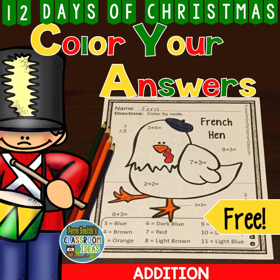 Fern Smith's FREE 12 Days of Christmas Addition Plus Three French Hen ...