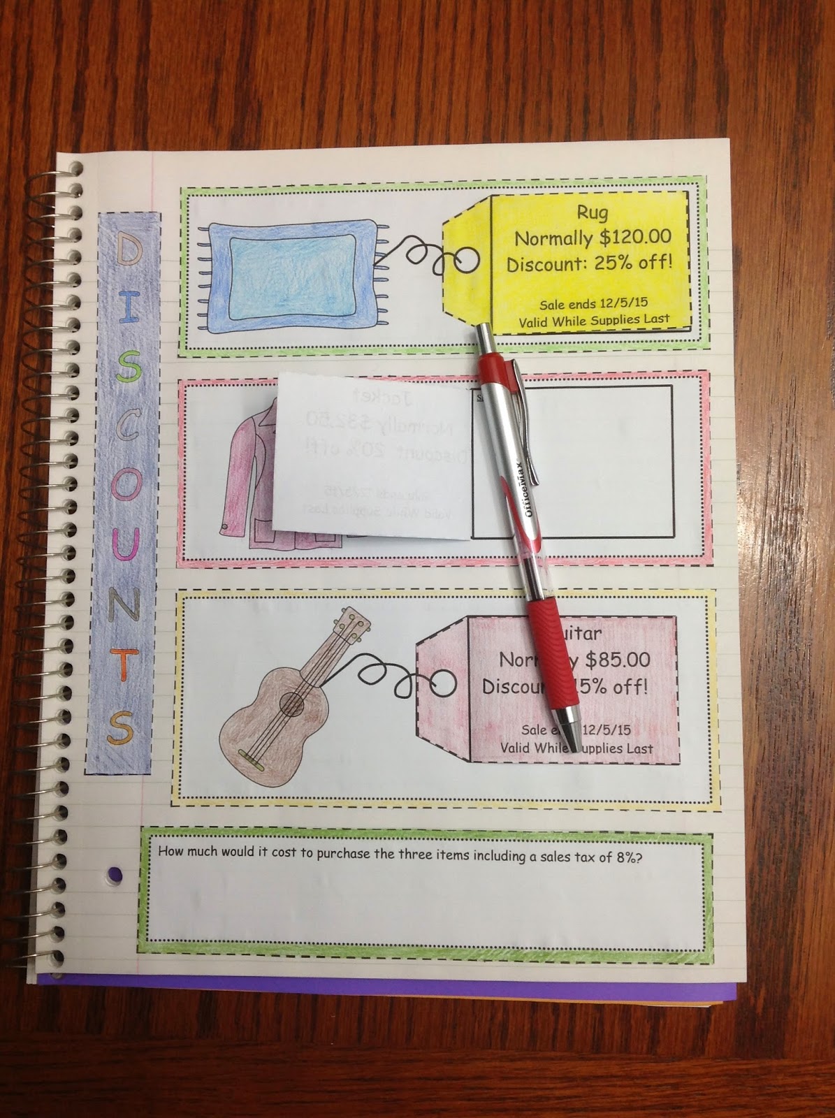 Math in Demand: Discounts Foldable