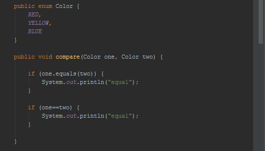 Flowstopper: Java: .equals() or == on enum values? Flowstopper: Java: .equals() or == on enum values?