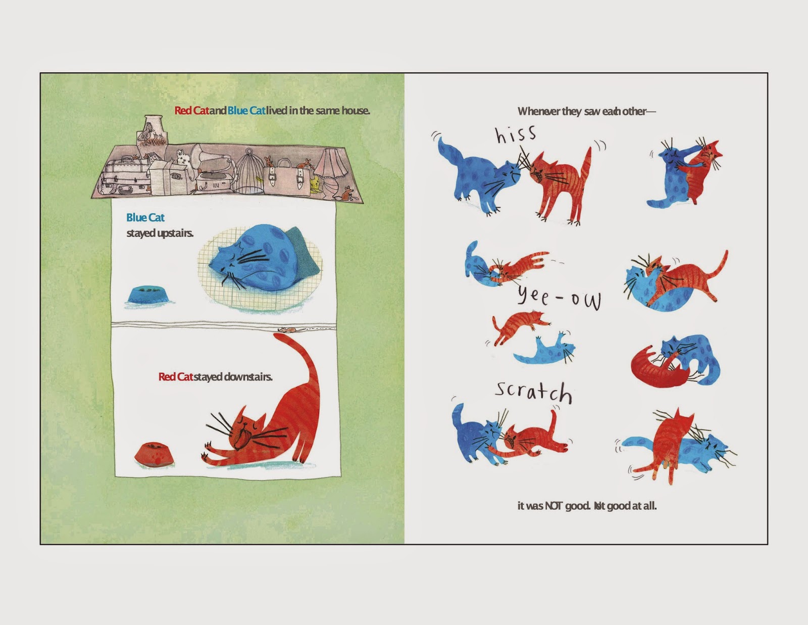 Sea of Stories: Red Cat, Blue Cat (Blue Apple Books) Reprints in Spain!