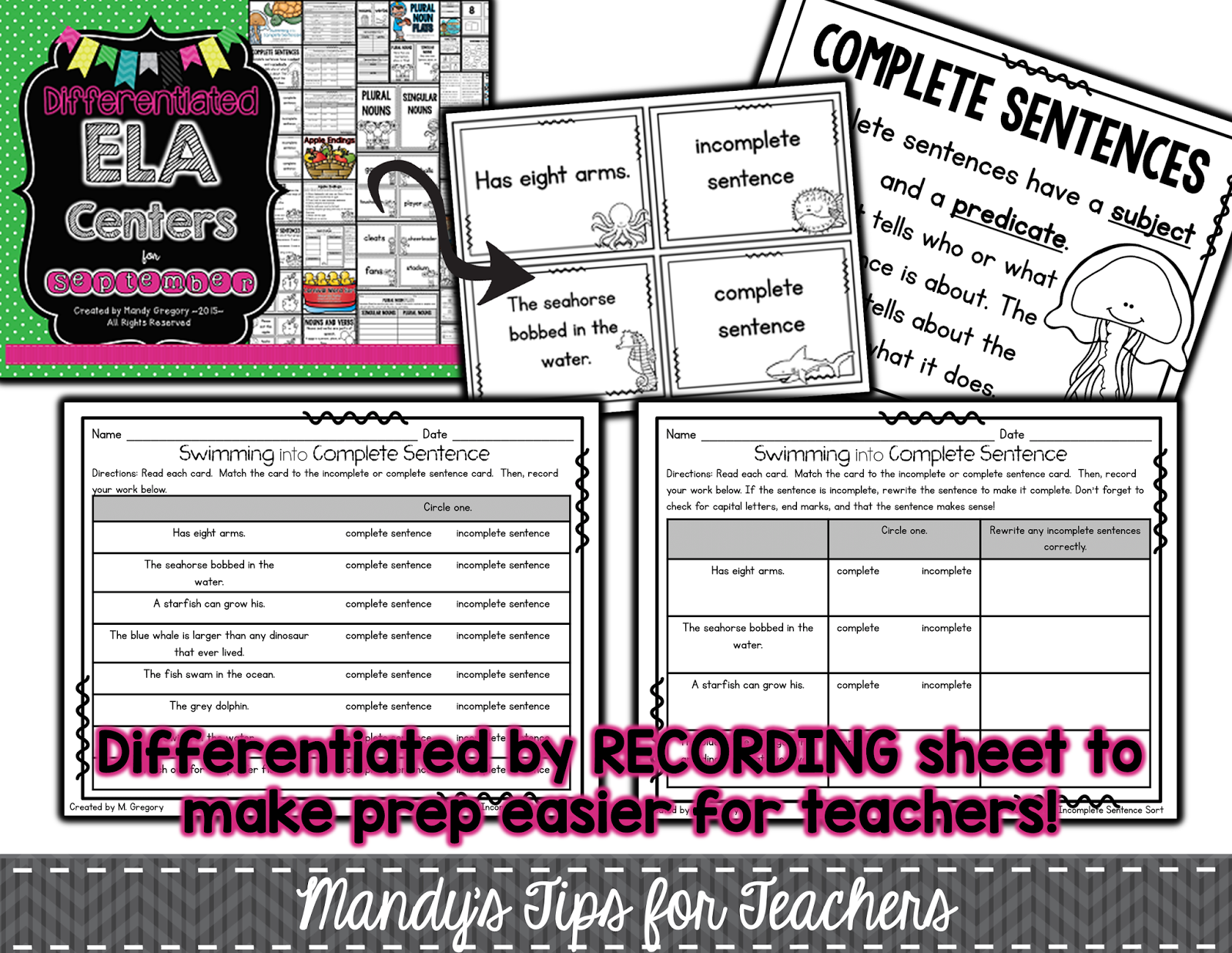 Differentiating ELA Centers the EASY Way - Mandy's Tips for Teachers