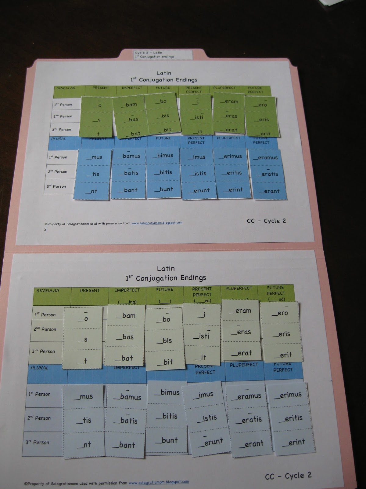 Solagratiamom: Free Year 2 Latin - Hands on Learning Folder Match Up ...