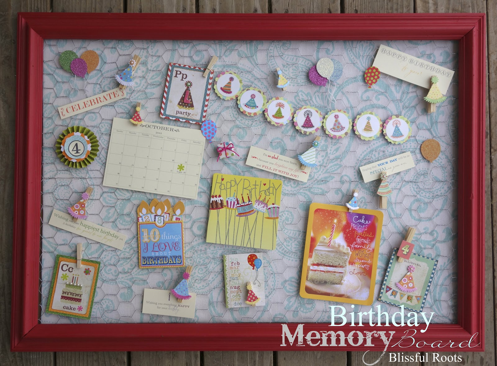BLISSFUL ROOTS Birthday Memory Board Close Up blissful-roots-birthday-memory-board-close-up