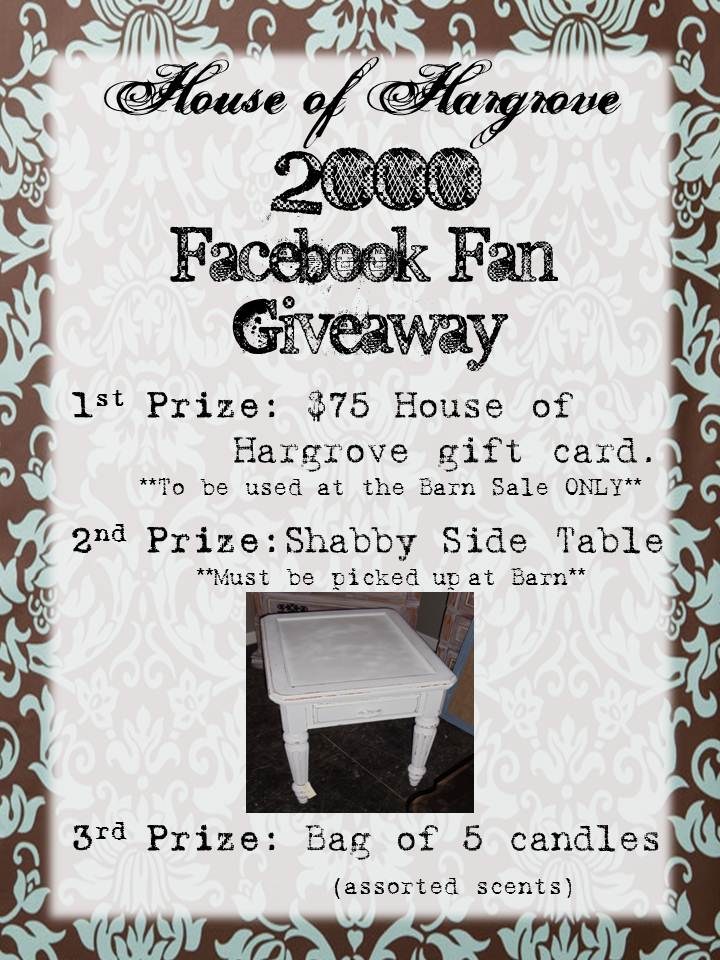 2000 fan giveaway!! - House of Hargrove