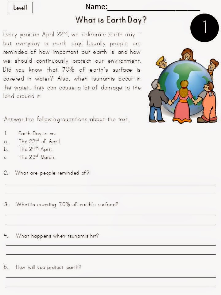 The Best of Teacher Entrepreneurs: Earth Day Reading Comprehension Task ...