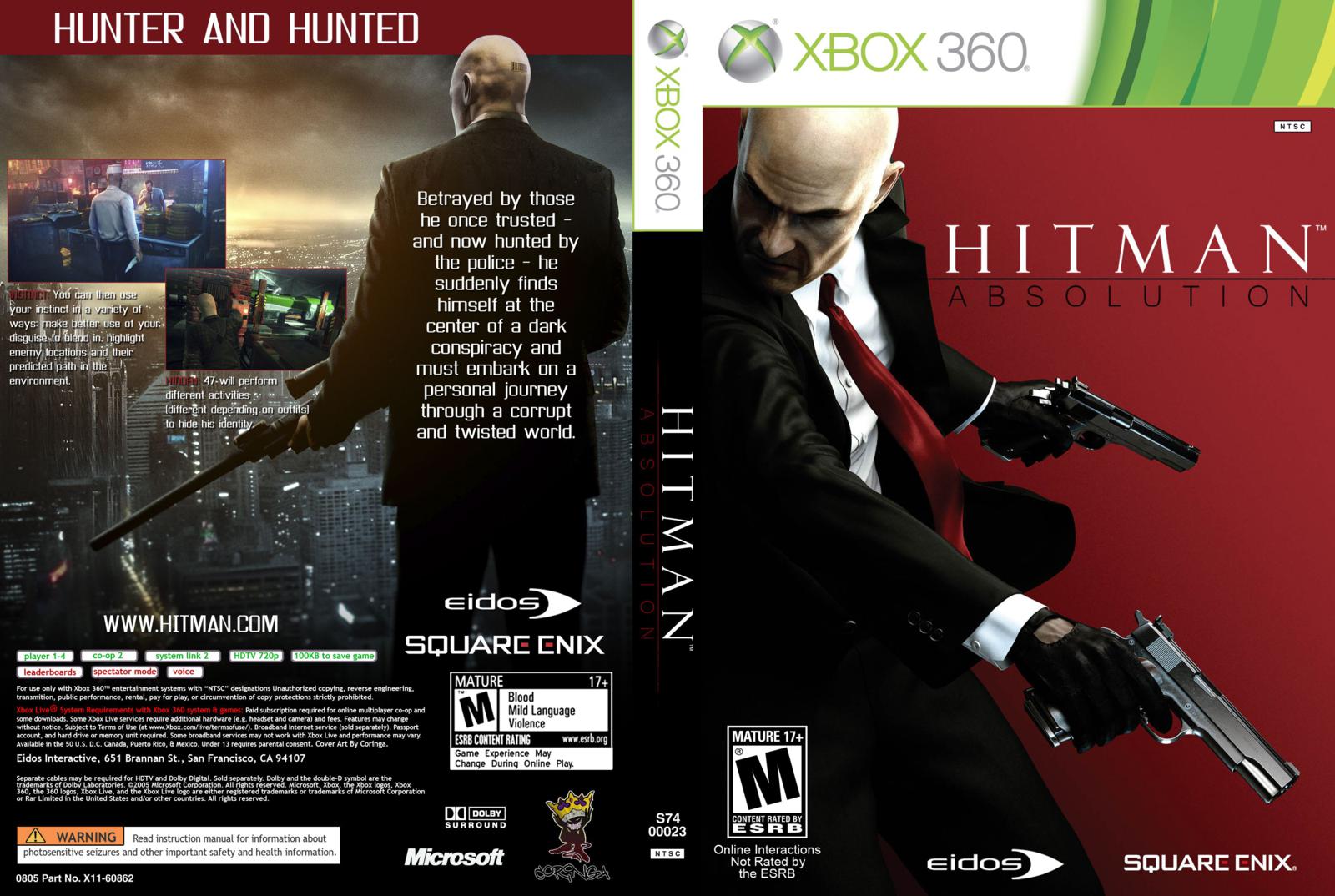 CAPA COVER CARATULA XBOX360 HITMAN ABSOLUTION - Capa Scan