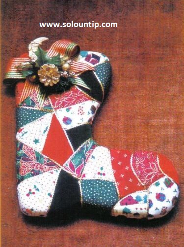 Bota Navideña en Patchwork ~ Solountip.com