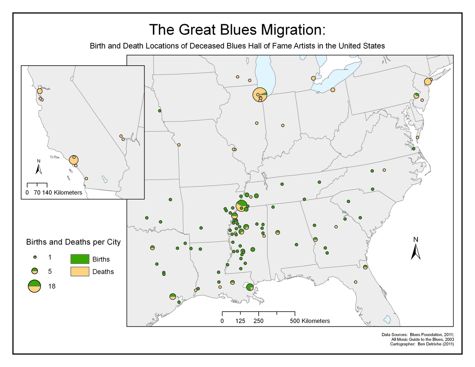 Blues Power with Ben: Map: The Great Blues Migration