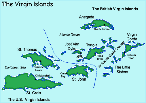 BRITISH VIRGIN ISLANDS - GEOGRAPHICAL MAPS OF BRITISH VIRGIN ISLANDS