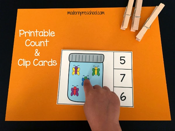 Butterfly Count & Clip Number Cards