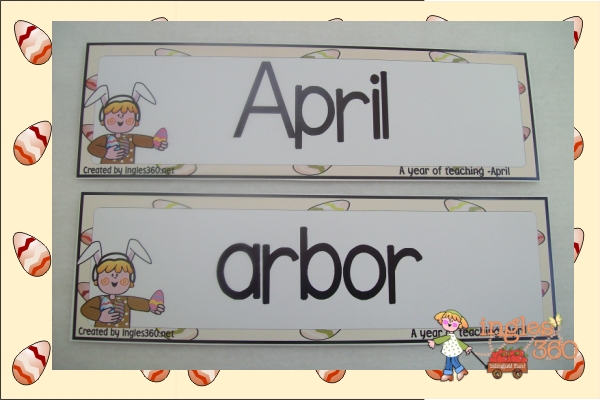 Simply Centers: April word wall cards- free