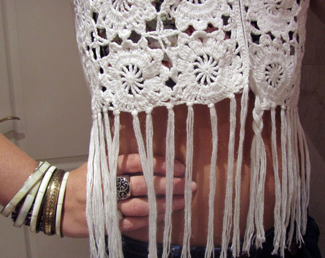 Chaleco flecos ganchillo - Imagui