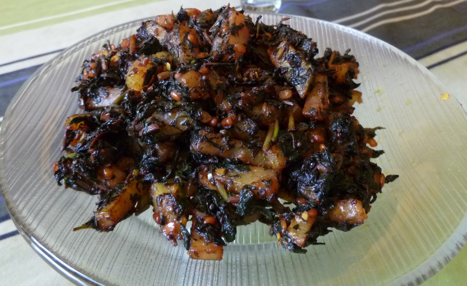 Nisha s Kitchen Amaranth Leaves And Potato Stir Fried nisha-s-kitchen-amaranth-leaves-and-potato-stir-fried