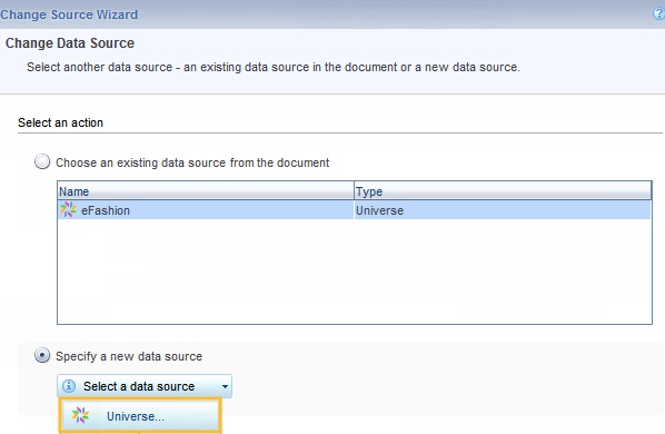 Webi 4 – Changing the query data source | SAP Business Objects 4.0
