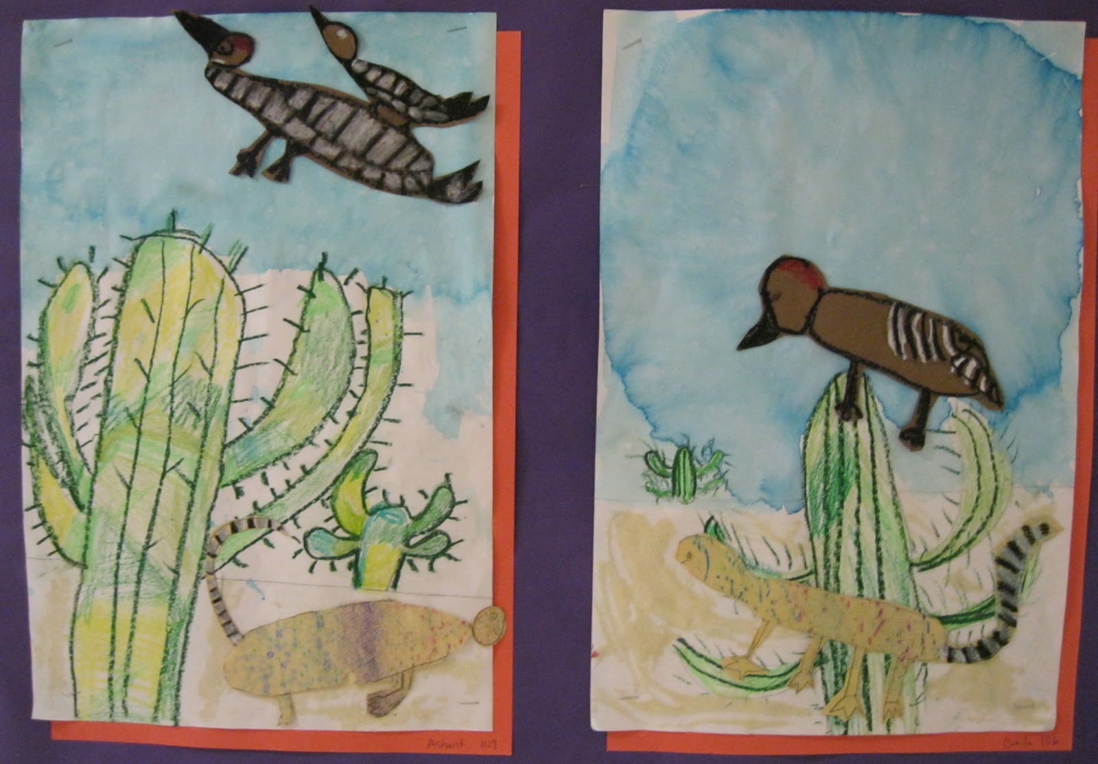 Color, collage, and much more: 1st Grade Desert Habitats