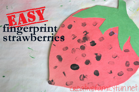 Easy Fingerprint Strawberry Craft - Creative Family Fun