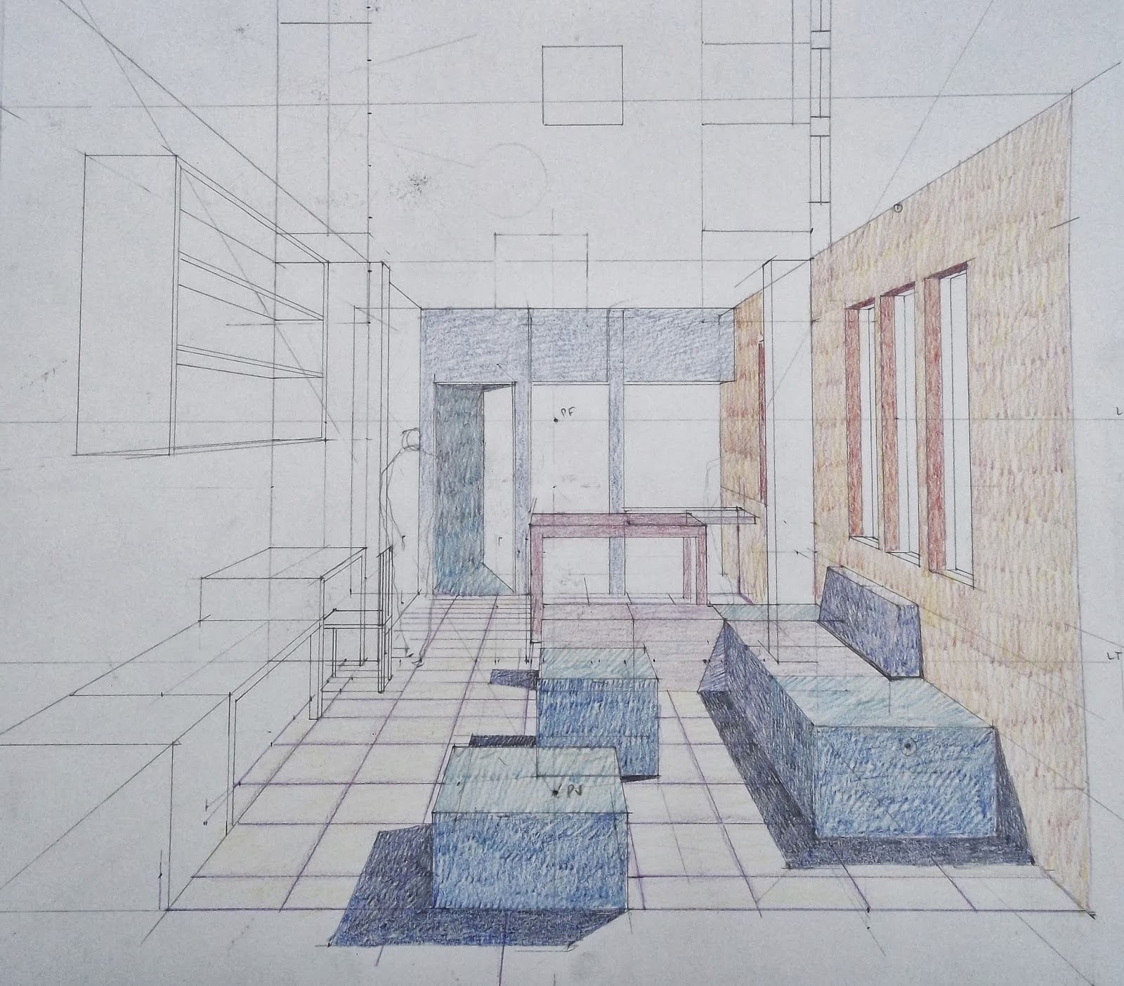 Luis Fernando Robles M.: Perspectiva de espacio interior.