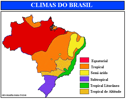 Professor Wladimir - Geografia: Mapas Brasil - Clima