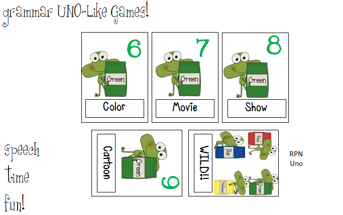 Vocabulary & Grammar Uno-Like Card Games!!! - Speech Time Fun: Speech ...