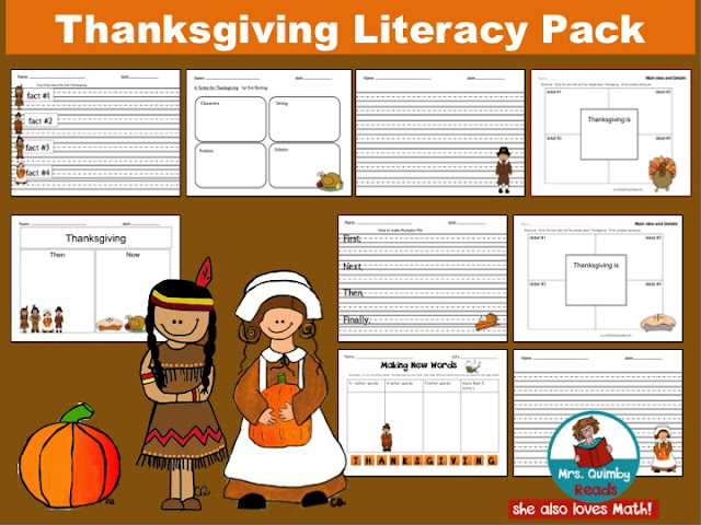 MrsQuimbyReads | Teaching Resources: Thanksgiving Literacy Pack