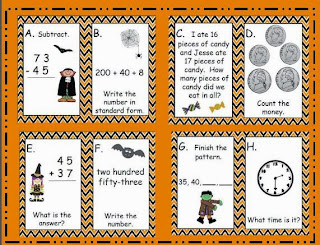Halloween Task Cards Freebie - Second Grade Teaching Blog