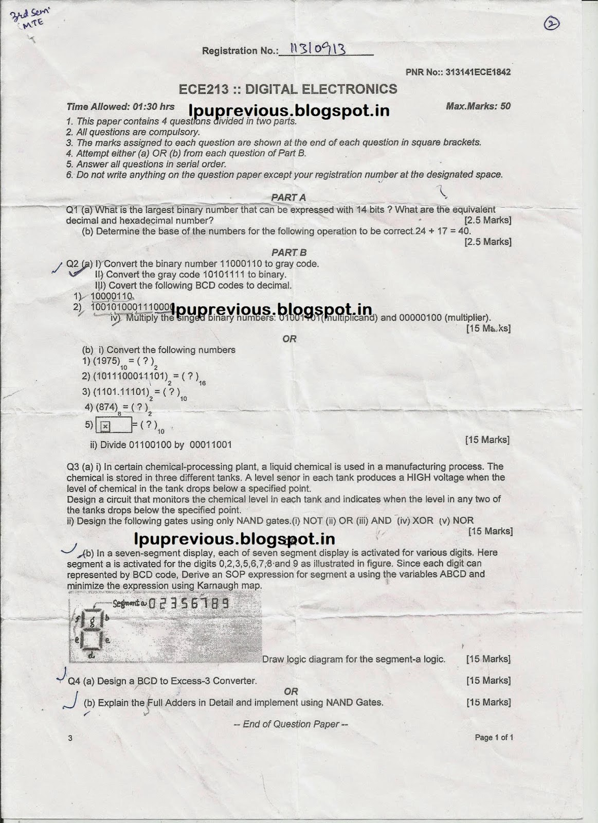 ECE 213 DIGITAL ELECTRONICS QUESTION PAPERSand ppts ~ SNS ARC