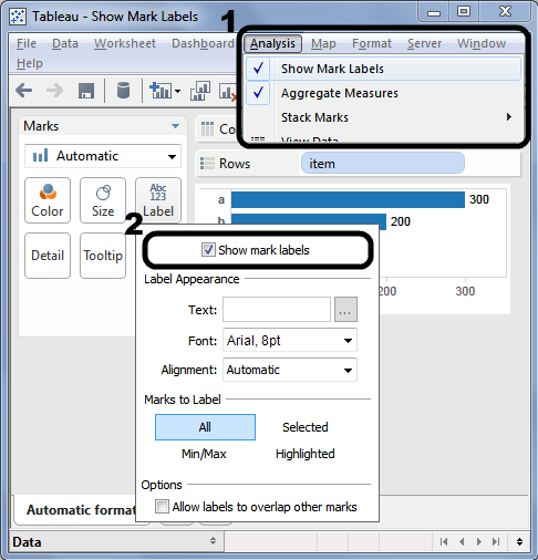 Tableau Friction: A Small Matter of Labels