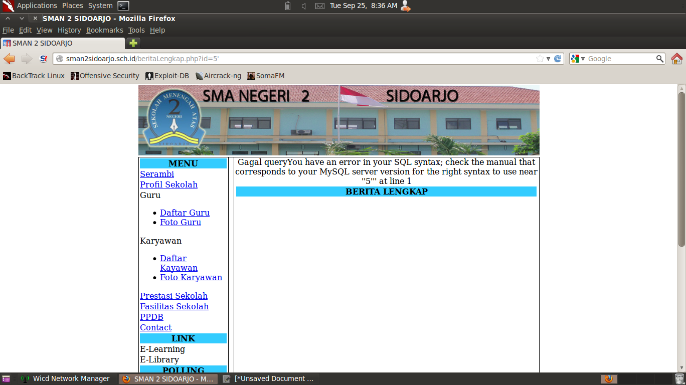 Tutorial Deface Dengan SQLmap Di BackTrack 5 (With Live Target) ~ Sidoarjo CyberTeam | Sidoarjo ...
