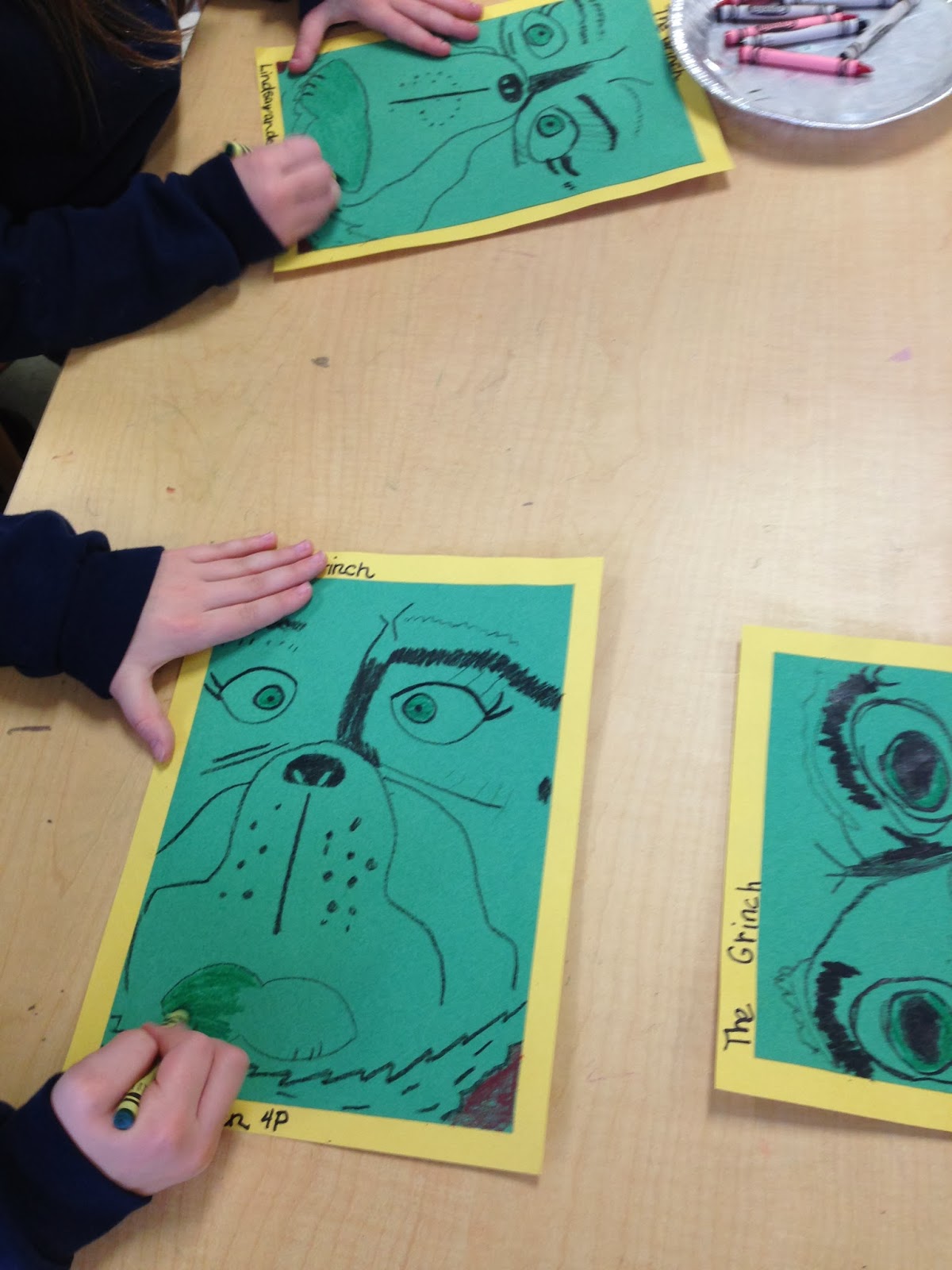 Mr.Kreutinger's Art Room!!!: 4th grade: Grinch Portraits!!!