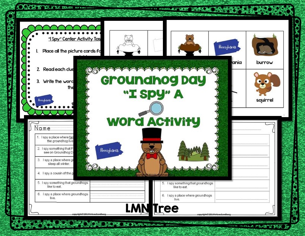 Groundhog Day "I Spy" a Word Activity Packet - Classroom Freebies
