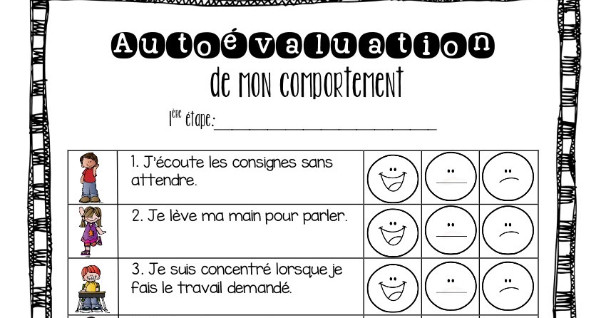 Mme Marie-Julie : Autoévaluation du comportement- 1er cycle