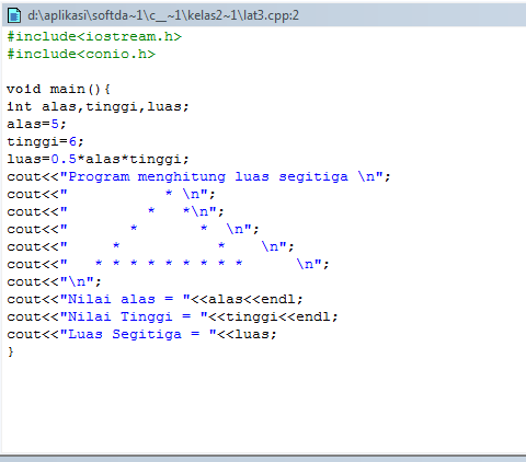 Program Menghitung Luas Segitiga pada C++ ~ We are One