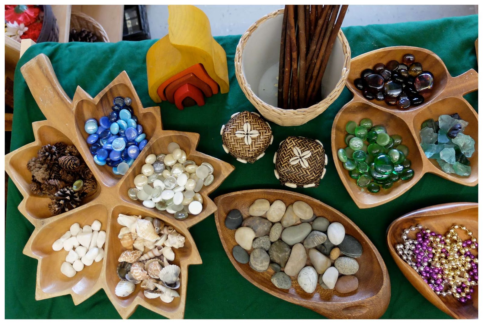 invitation to learn: loose parts in a frame - rubber boots and elf shoes