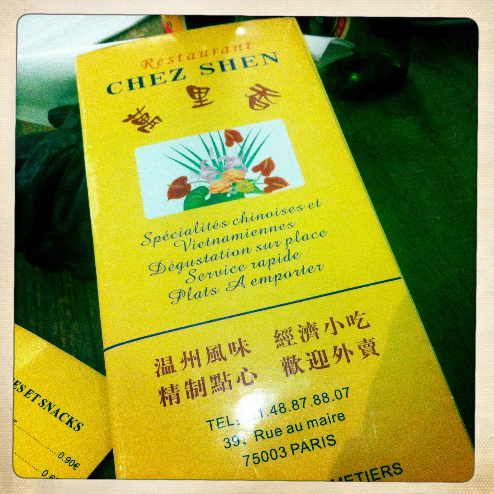 C.Trobon: Chez Shen, cantine chinoise du 3ème